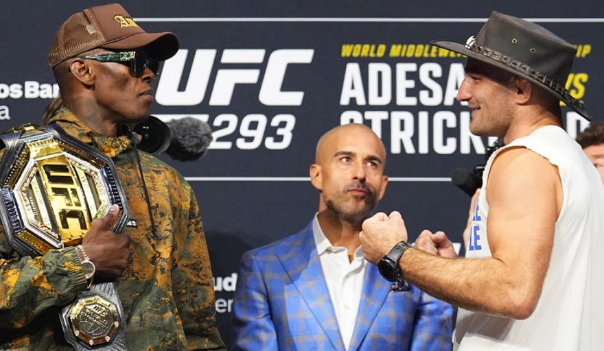 Israel Adesanya y Strickland al límite en el careo de UFC 293 - En Agenda